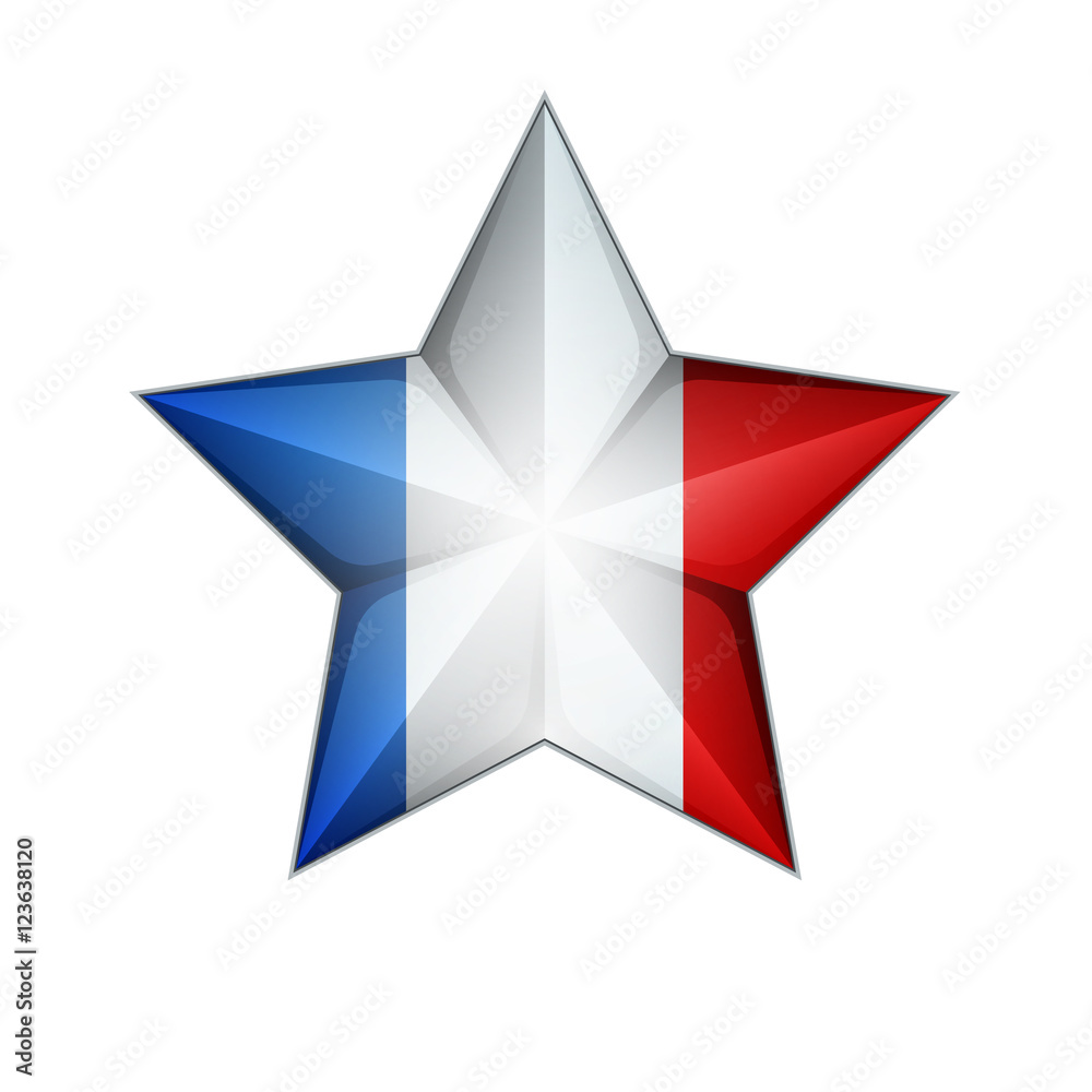 France flag star illustration Stock Vector | Adobe Stock