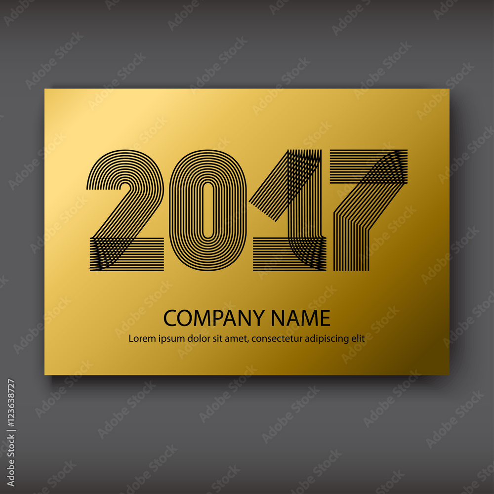Cover Annual Report numbers 2017, modern design black on gold ...