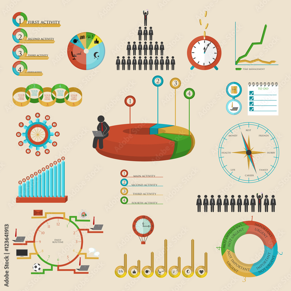 Time management infographic Stock Vector | Adobe Stock