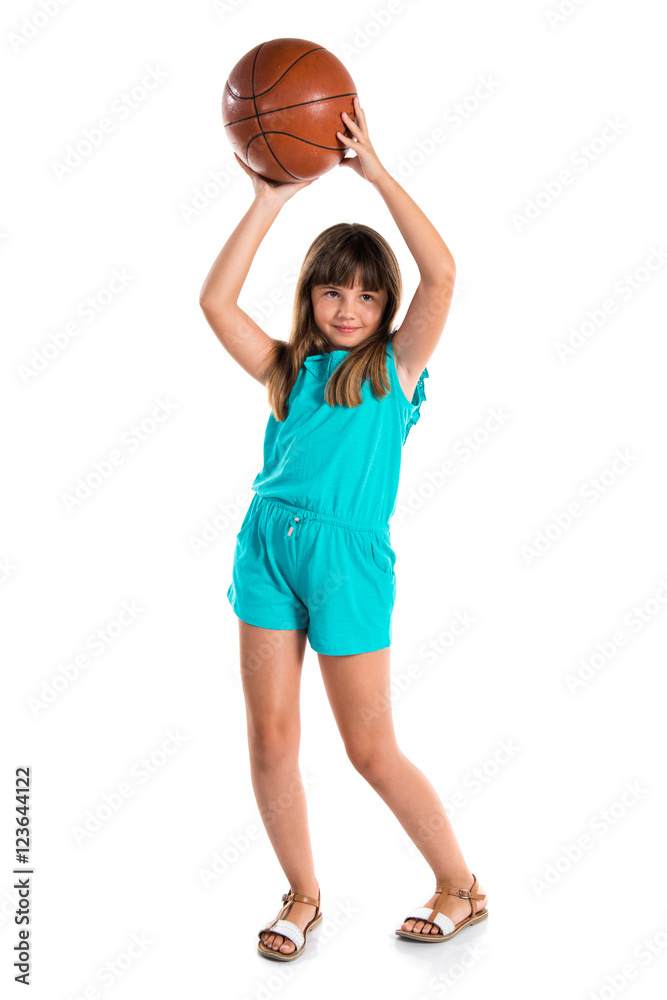 Little Girl Playing Basketball