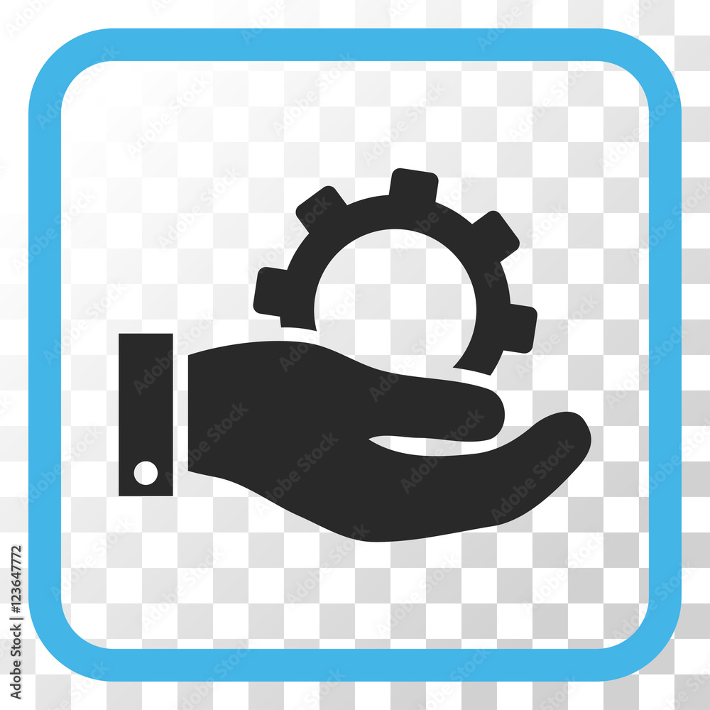 Service blue and gray vector icon. Image style is a flat iconic symbol ...