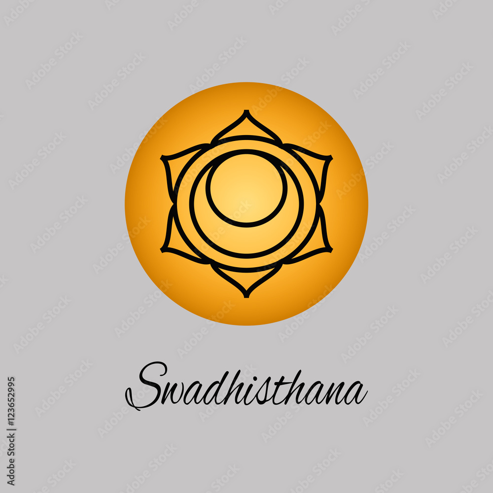 Swadhisthana.Sacral Chakra. The symbol of the second human chakr Stock ...