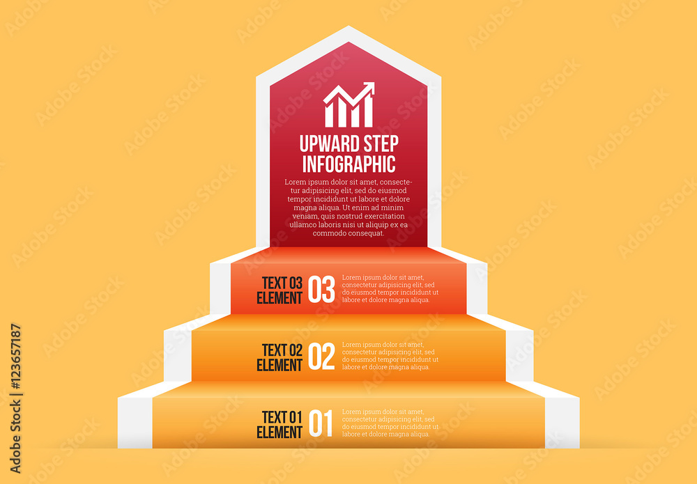 Upward Step Infographic Stock Template | Adobe Stock