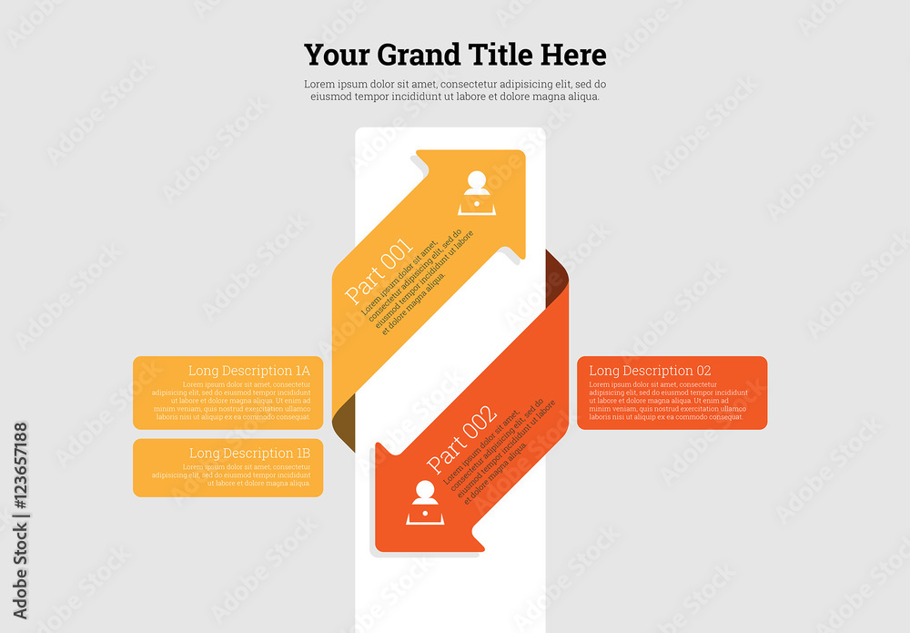 Two Continuous Arrows Infographic Stock Template | Adobe Stock