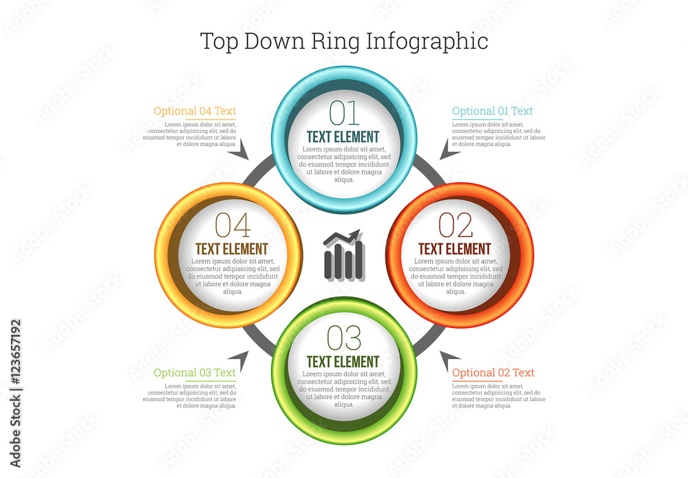 Top Down Ring Infographic Stock Template | Adobe Stock