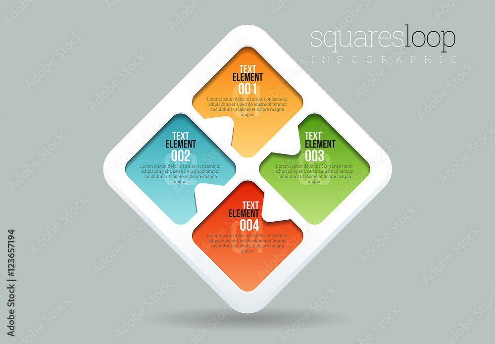 Squares Loop Infographic Stock Template | Adobe Stock