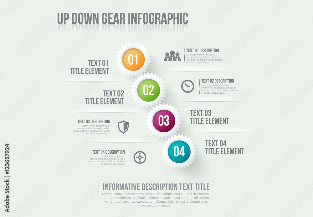 Up Down Gear Infographic Stock Template | Adobe Stock