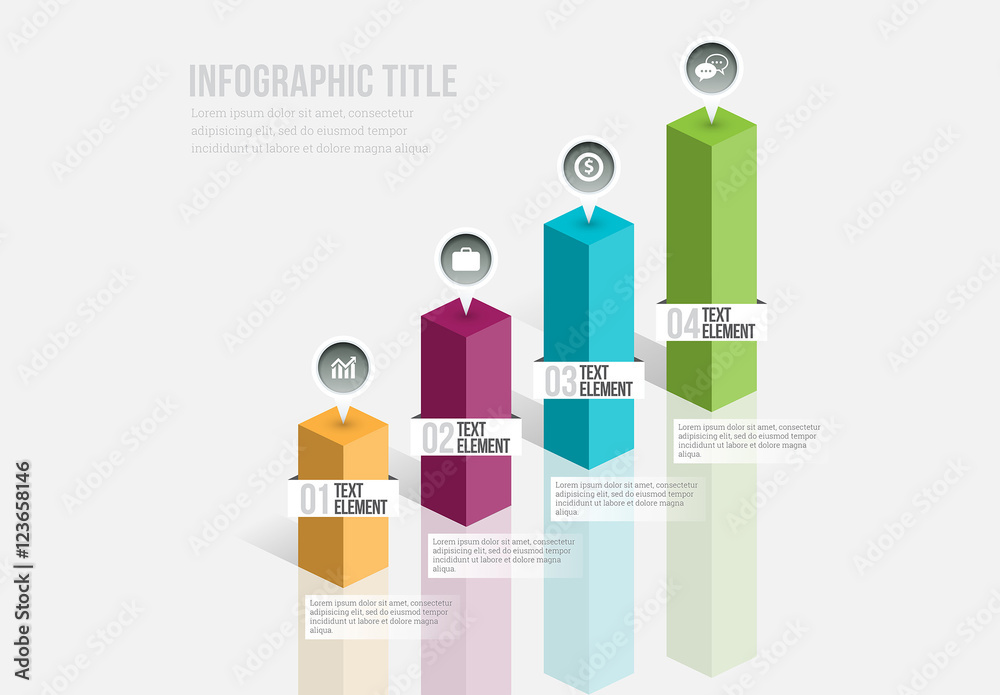 3D Bar Graph Infographic Stock Template | Adobe Stock