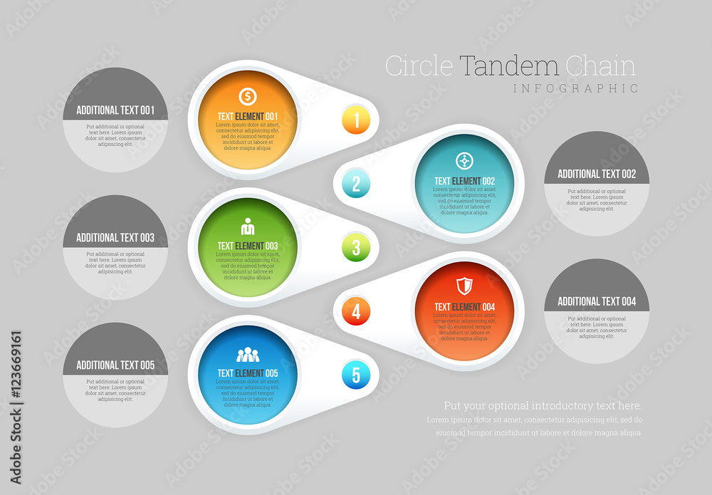 Stacked Circle Tab Element Infographic Stock Template | Adobe Stock
