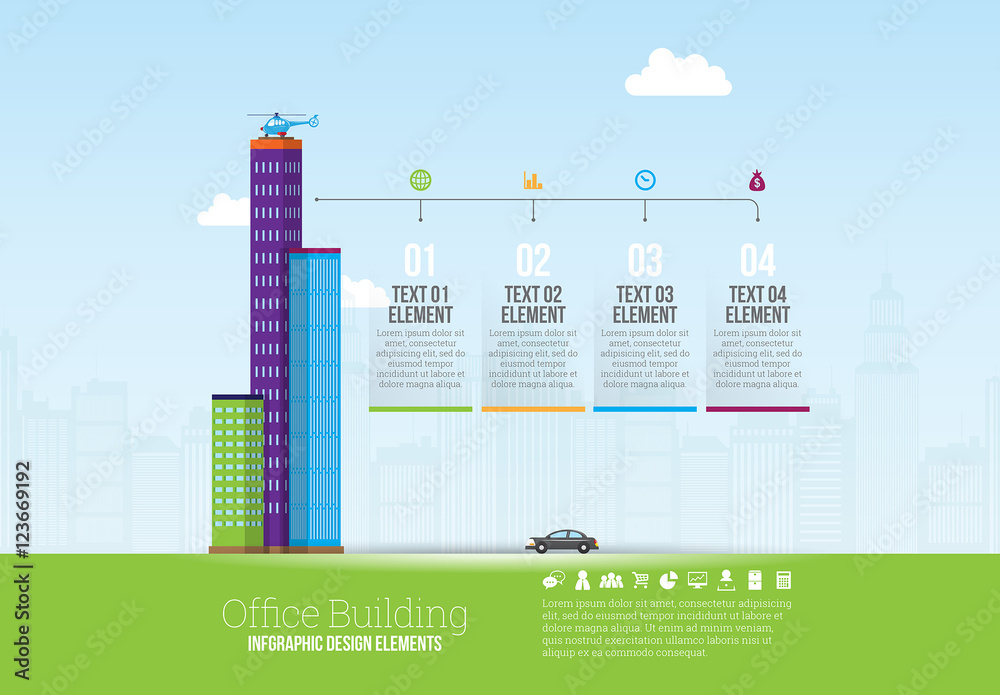 Cityscape Element Infographic Stock Template | Adobe Stock