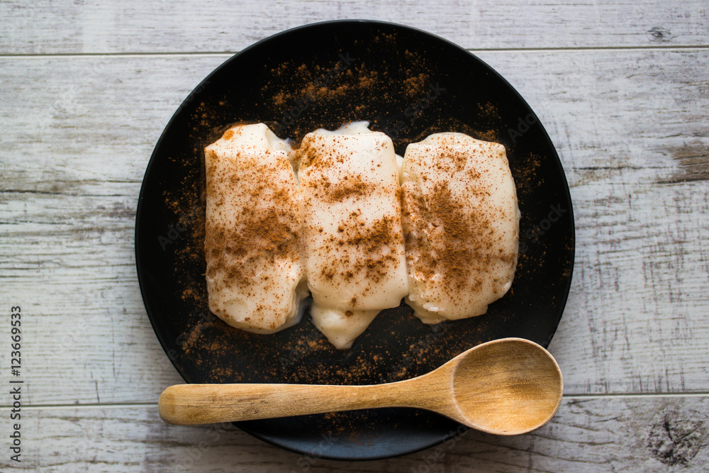 Turkish Dessert Tavuk Gogsu / Chicken Breast Milk Pudding. Stock Photo ...