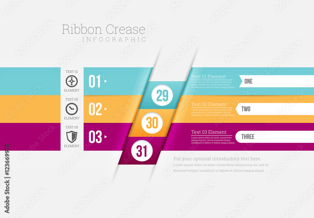 Three Banner with Offset Tabs Infographic Stock Template | Adobe Stock