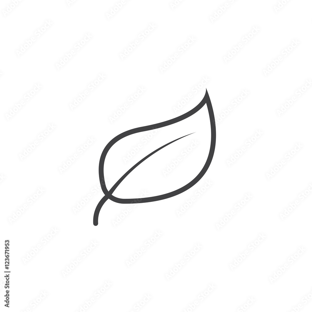 Leaf line icon, outline vector logo illustration, linear pictogram ...