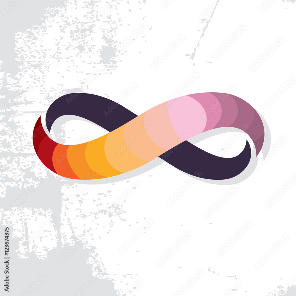 Colorful Infinity Symbol Icon. Grunge Background. Vector Image. Stock ...