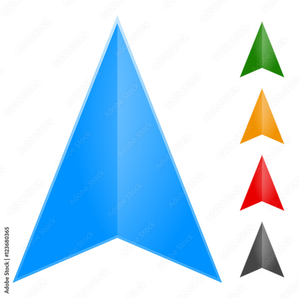 Gps arrow - pointer icon in 5 color (Change it to new colors eas Stock ...