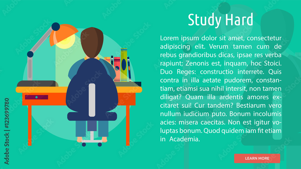Study Hard Conceptual Banner Stock-Vektorgrafik | Adobe Stock