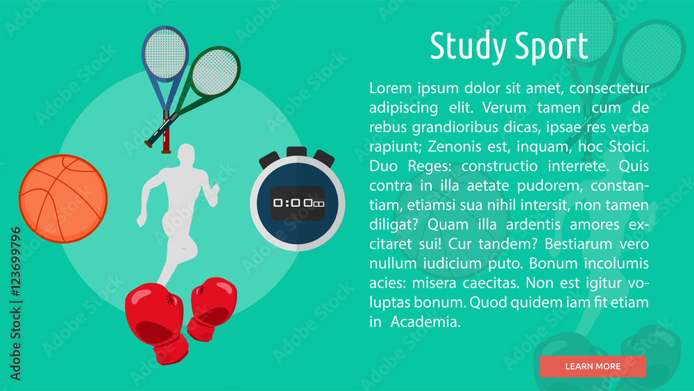 Study Sport Conceptual Banner Stock-Vektorgrafik | Adobe Stock
