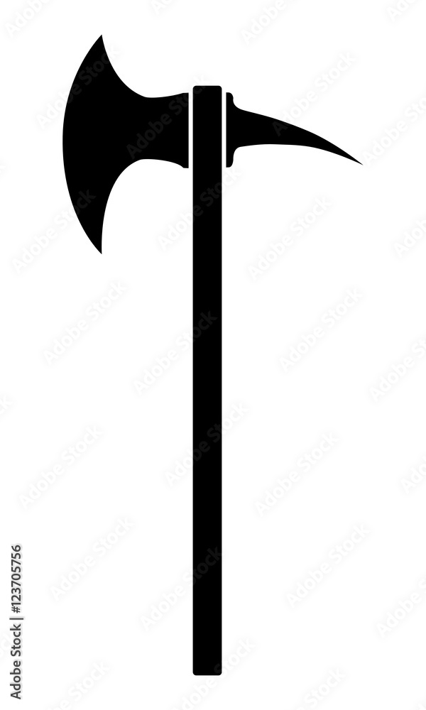 Spiked battle axe silhouette Stock Vector | Adobe Stock