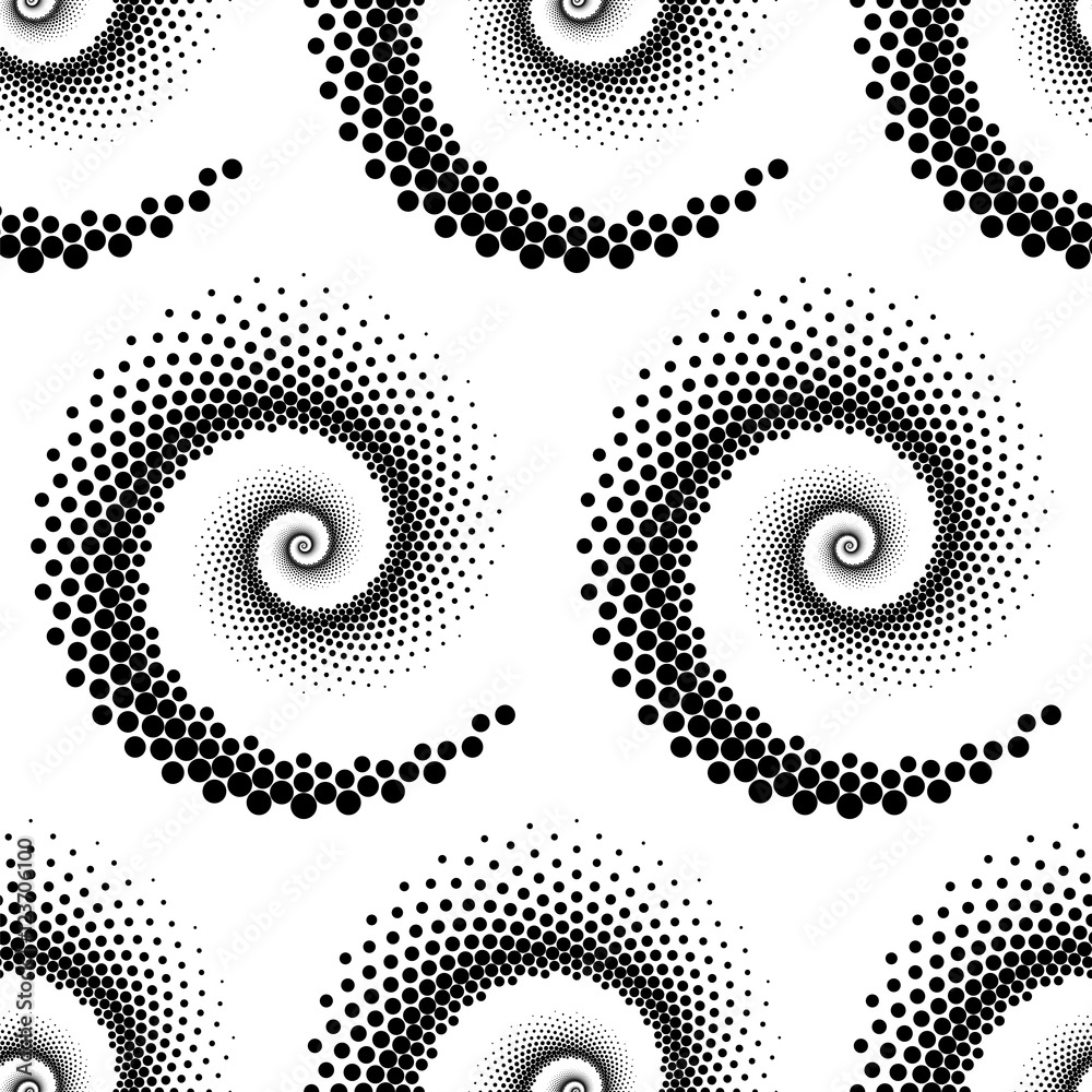 Design seamless spiral dots pattern Stock Vector | Adobe Stock