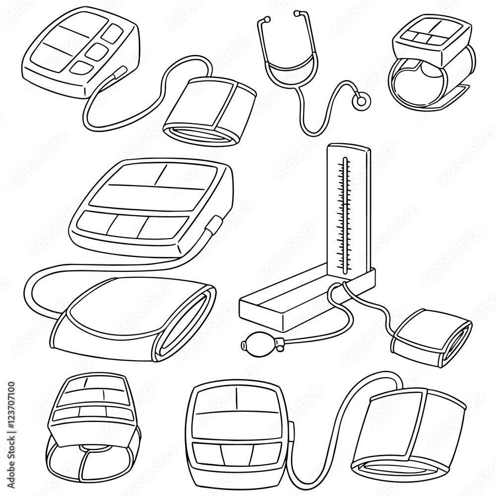 vector set of blood pressure monitor Stock Vector | Adobe Stock