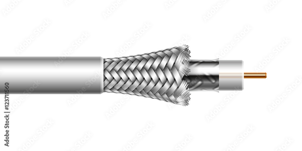 Vector illustration of the coaxial tv cable structure Stock Vector ...