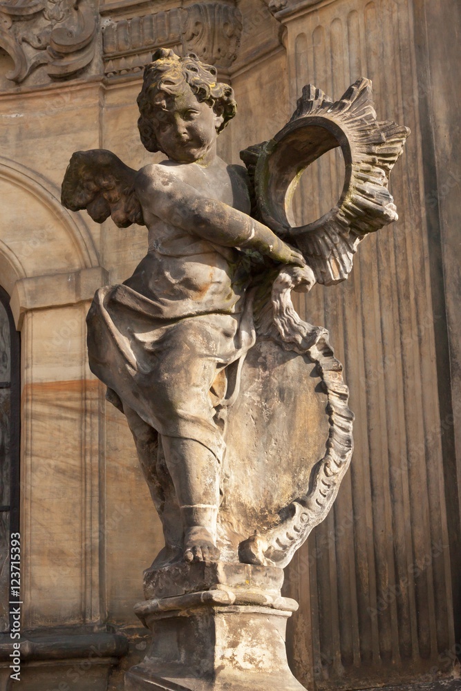 Detail of baroque Column in Olomouc. Classical Baroque artwork. Detail ...