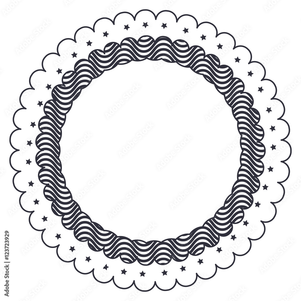 Decorative circle frame icon. Ornament border decoration and card theme ...