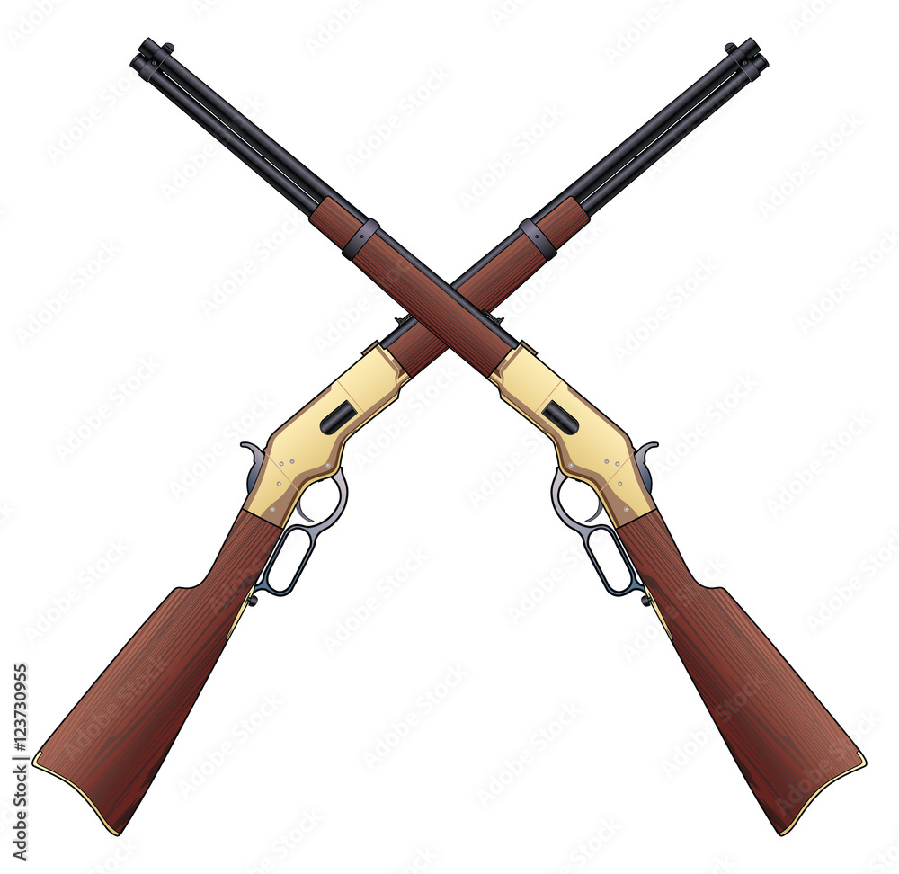 Vecteur Stock Rifles Crossed is an illustration of two vintage rifles ...