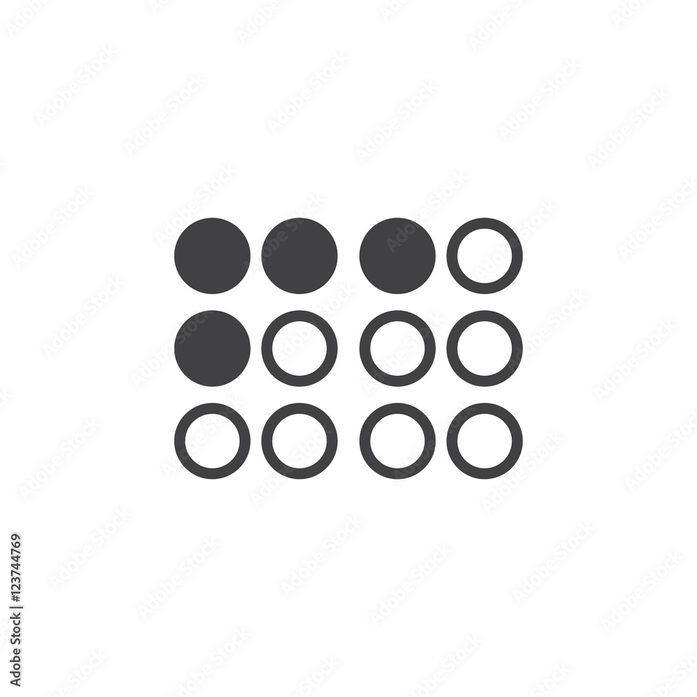 Braille symbol. icon vector, solid logo illustration, pictogram ...