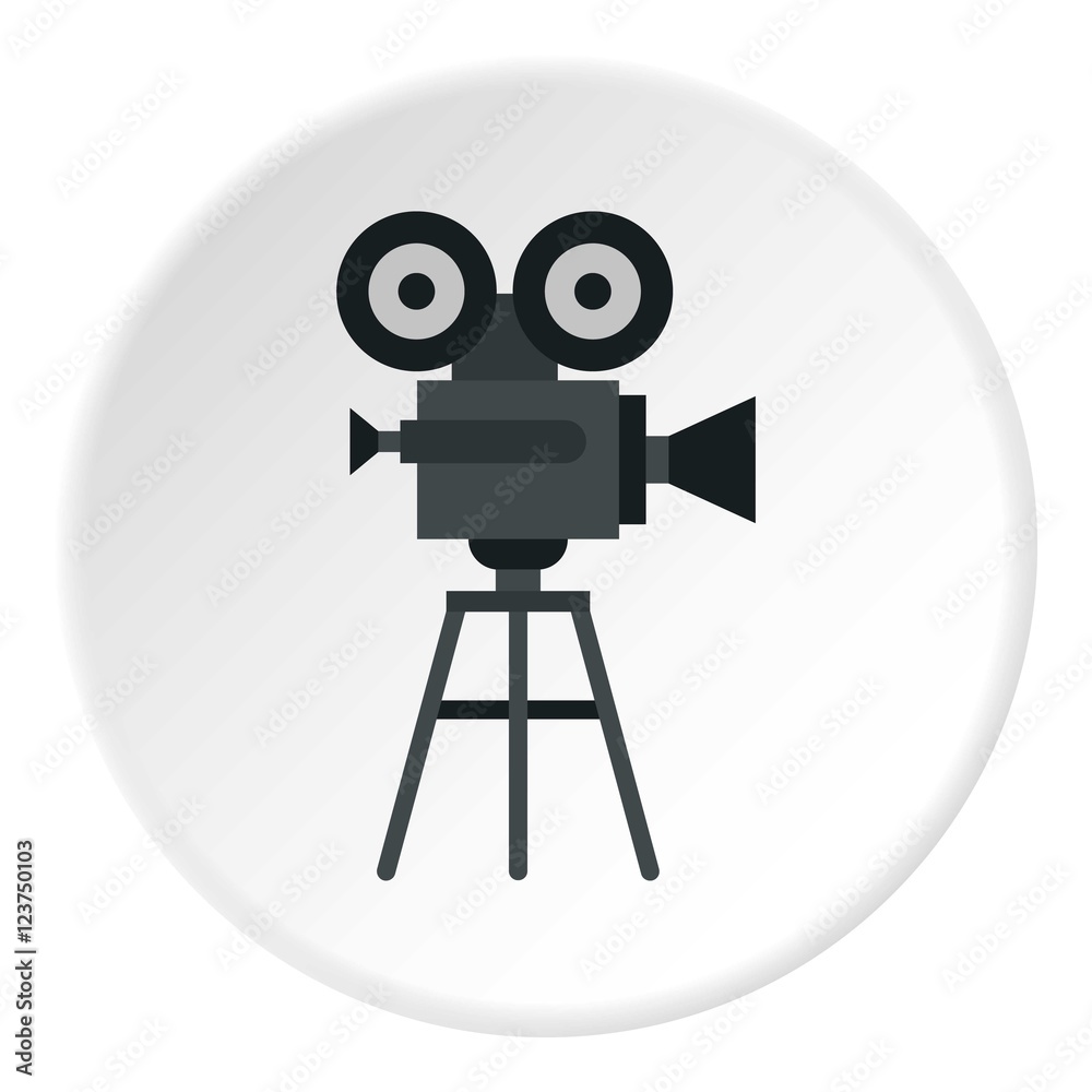 Retro film camera icon. Flat illustration of film camera vector icon ...