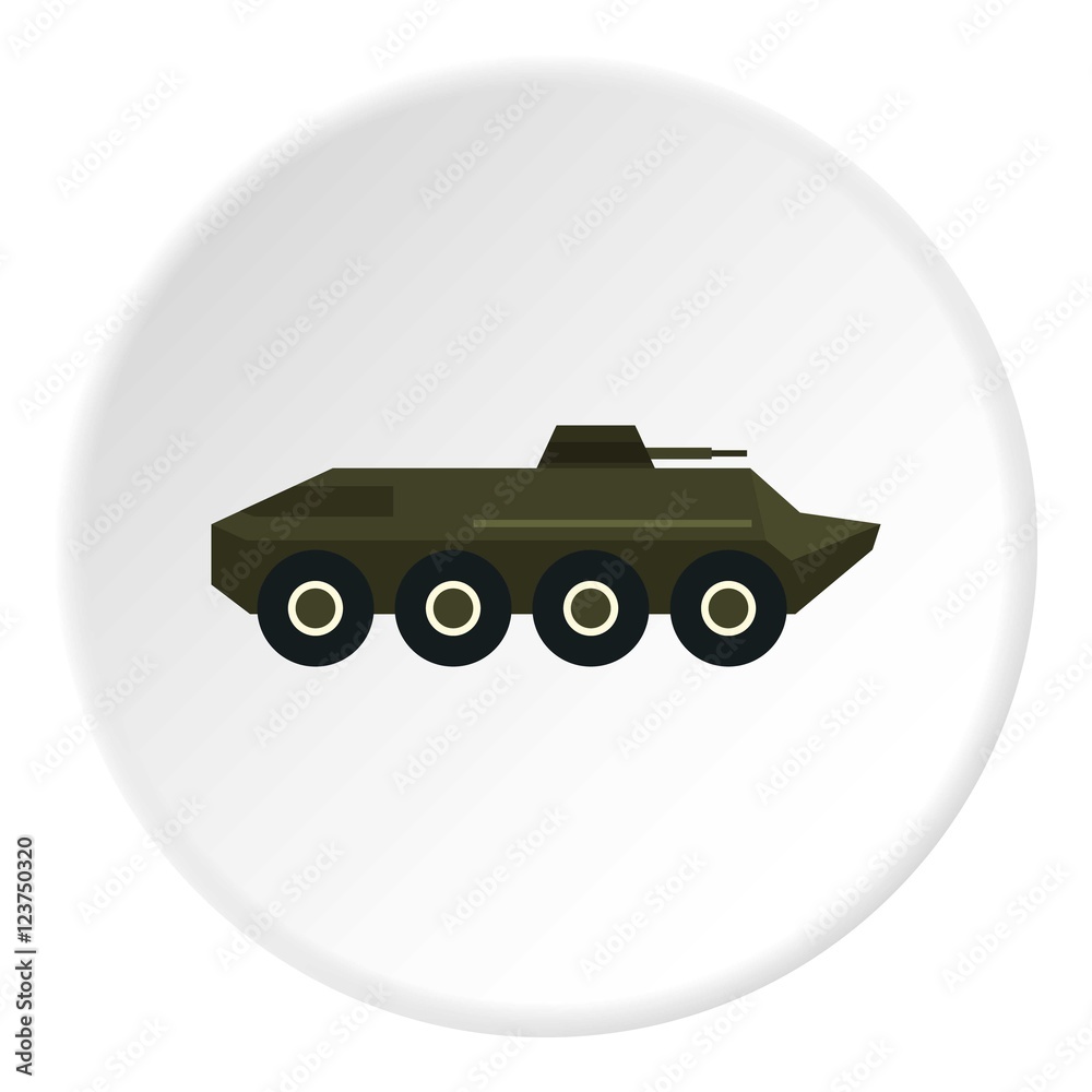 Armored troop-carrier icon. Flat illustration of troop-carrier vector ...