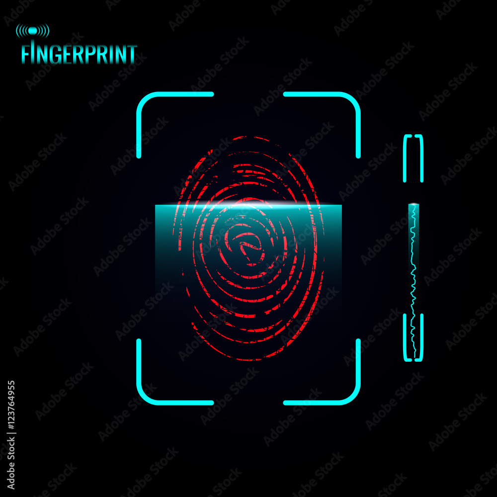Fingerprint scanner Stock Vector | Adobe Stock