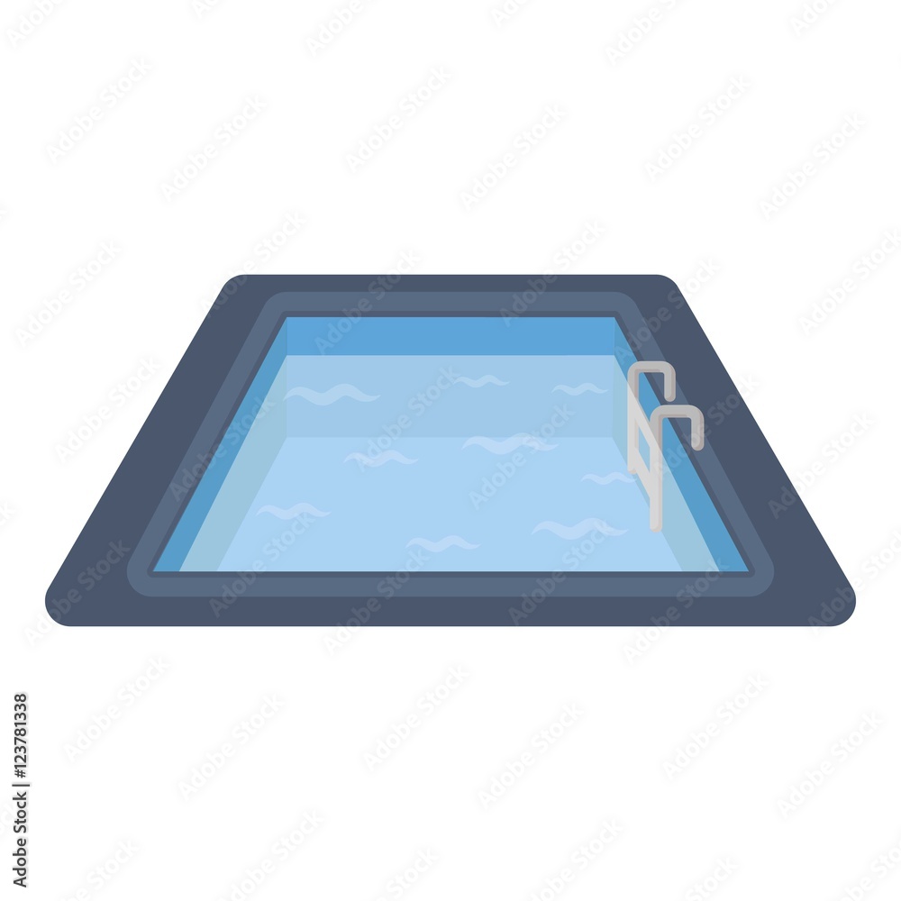 Swimming pool icon in cartoon style isolated on white background. Hotel ...