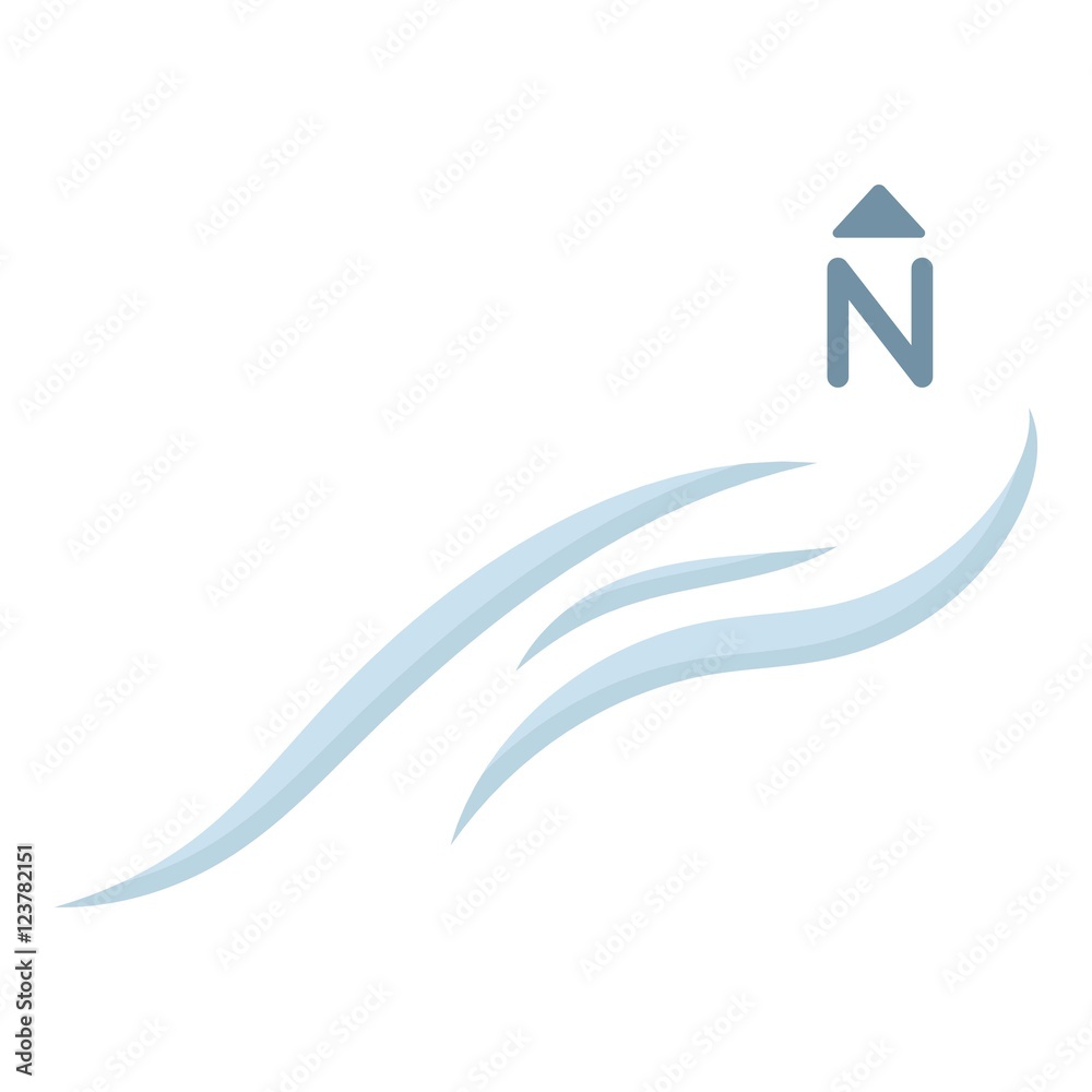 Northern wind icon in cartoon style isolated on white background ...