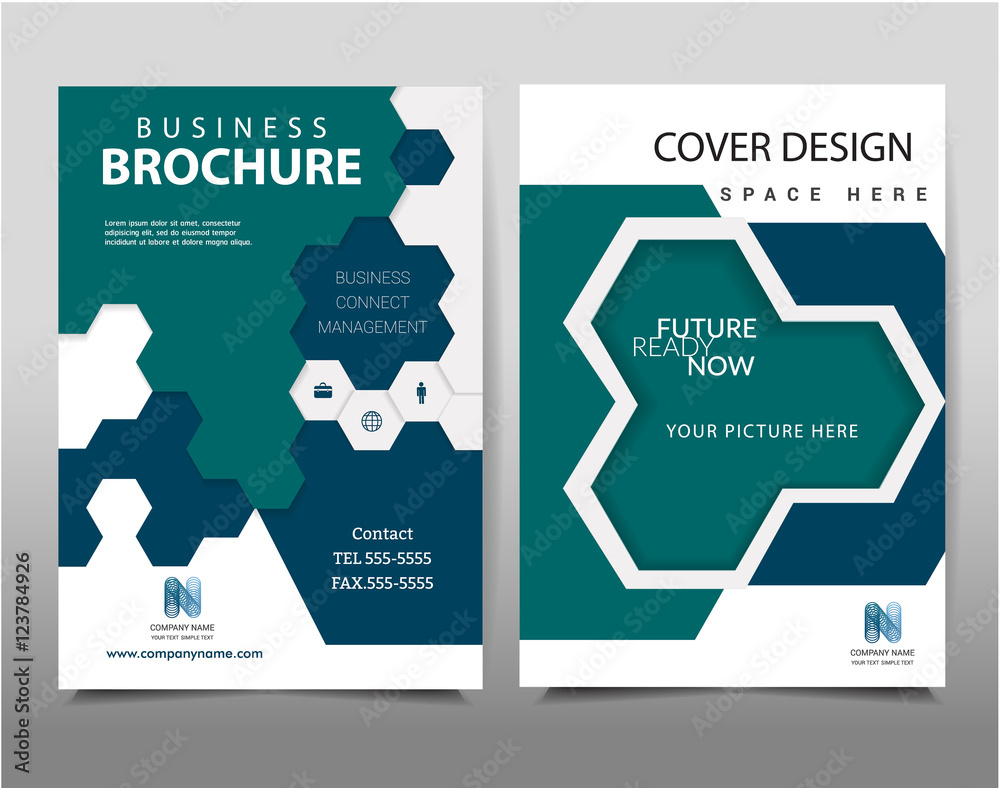 cover design hexagon shapes on background.Brochure template layout ...