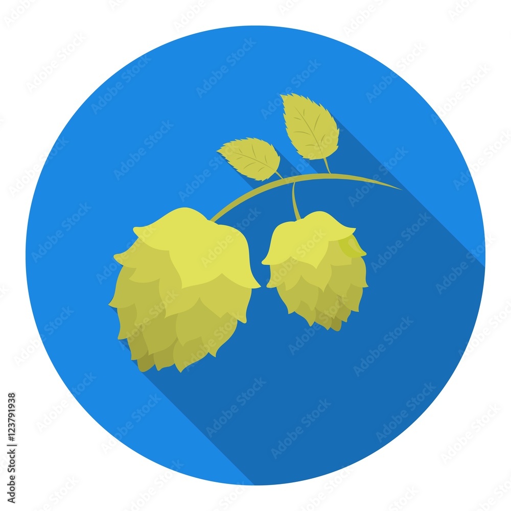 Hops icon in flat style isolated on white background. Oktoberfest ...