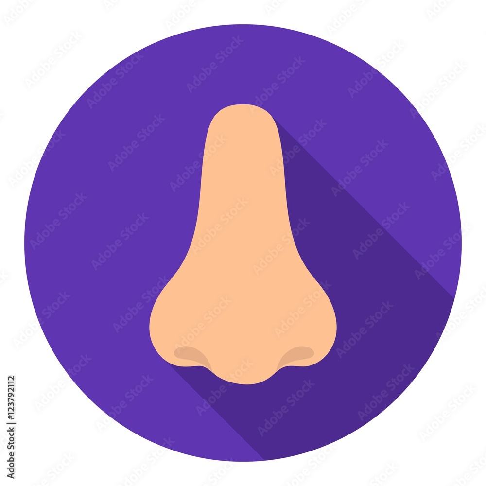 Nose icon in flat style isolated on white background. Part of body ...