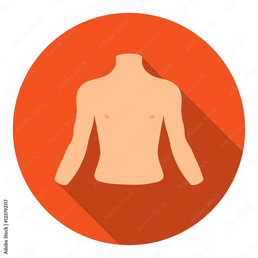 Chest icon in flat style isolated on white background. Part of body ...