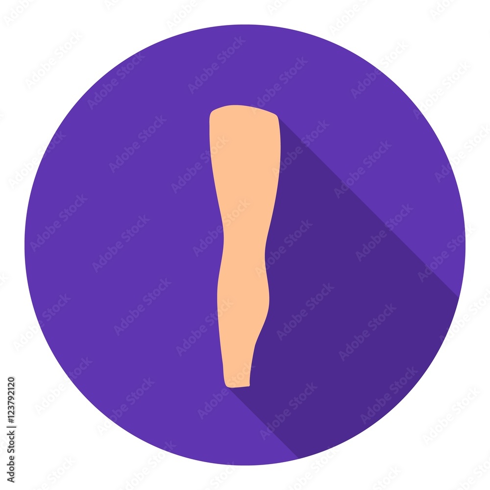 Leg icon in flat style isolated on white background. Part of body ...