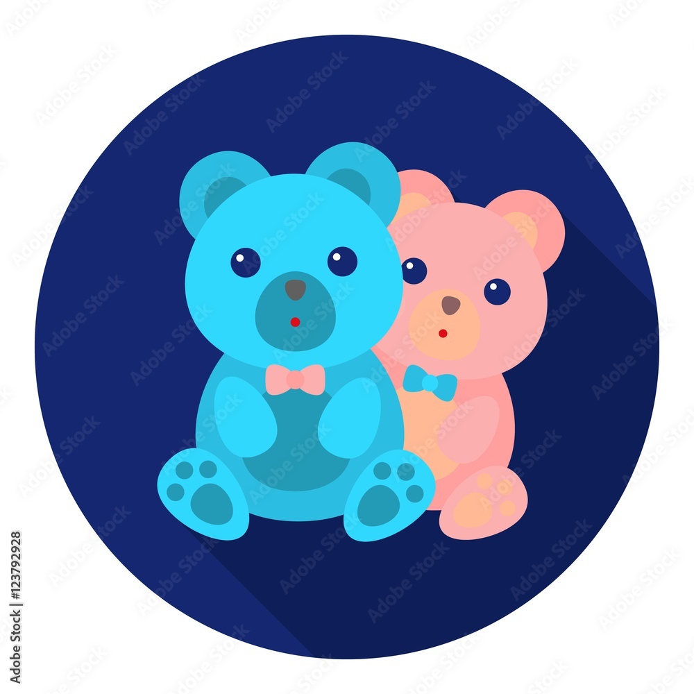 Bears icon in flat style isolated on white background. Romantic symbol ...