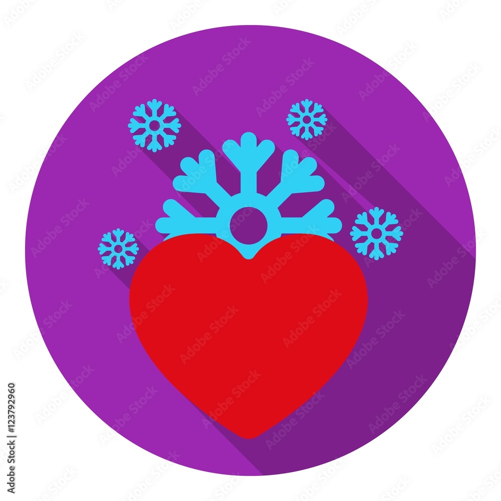 Heart icon in flat style isolated on white background. Romantic symbol ...