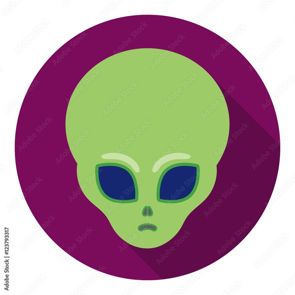 Alien icon in flat style isolated on white background. Space symbol ...