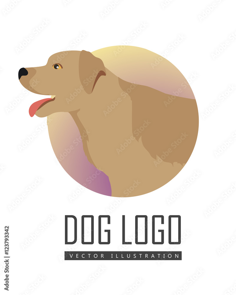 Golden Retriever Dog Logo on White Background Stock Vector | Adobe Stock