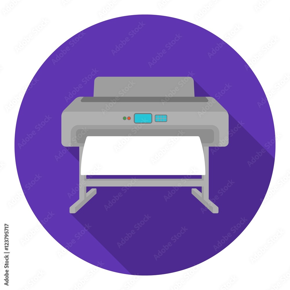 Large format printer icon in flat style isolated on white background ...