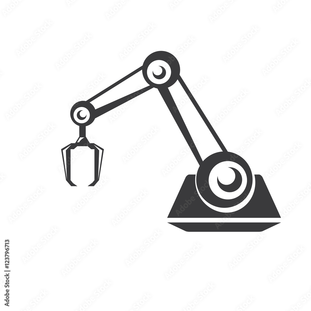 vector robotic arm symbol. robot hand. Stock Vector | Adobe Stock