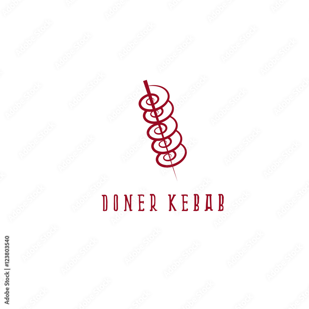 simple flat vector illustration of doner kebab Stock Vector | Adobe Stock