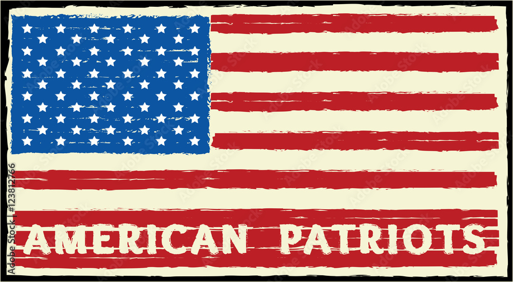 American Flag Vintage Vector