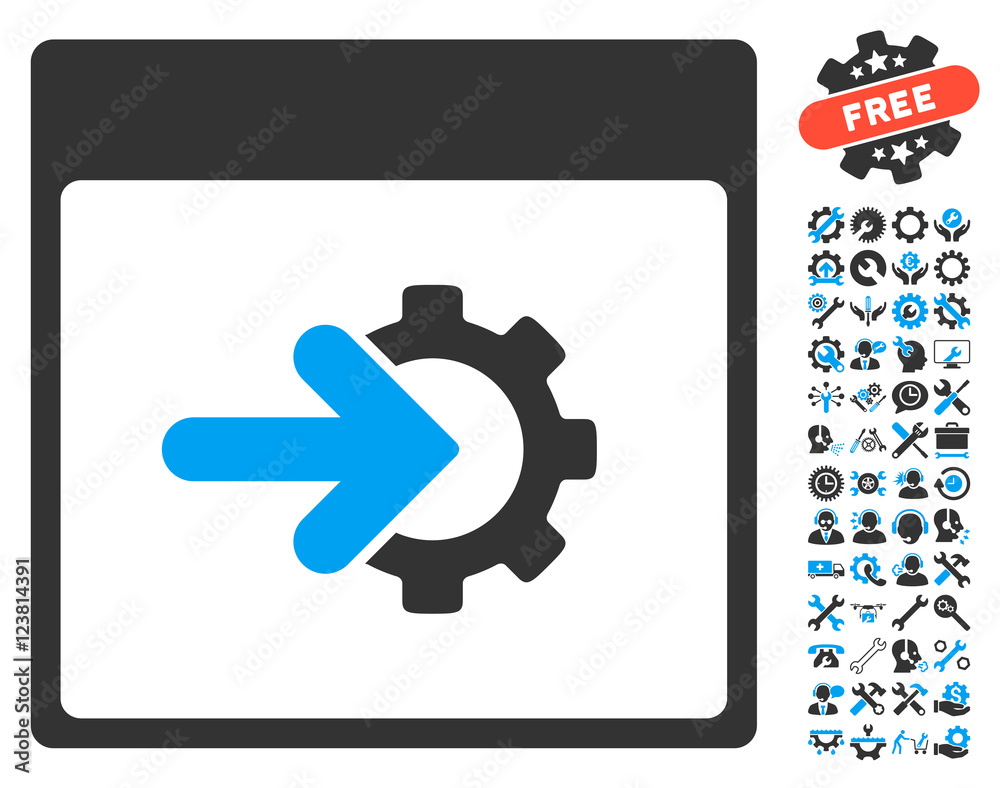 Cog Integration Calendar Page icon with bonus service design elements ...