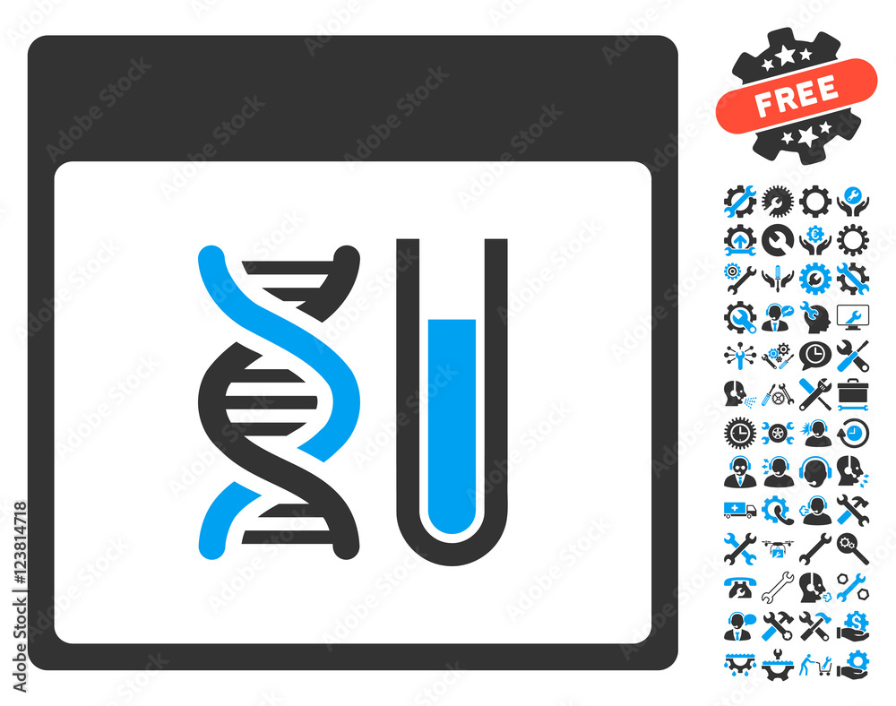 DNA Analysis Calendar Page pictograph with bonus service symbols ...