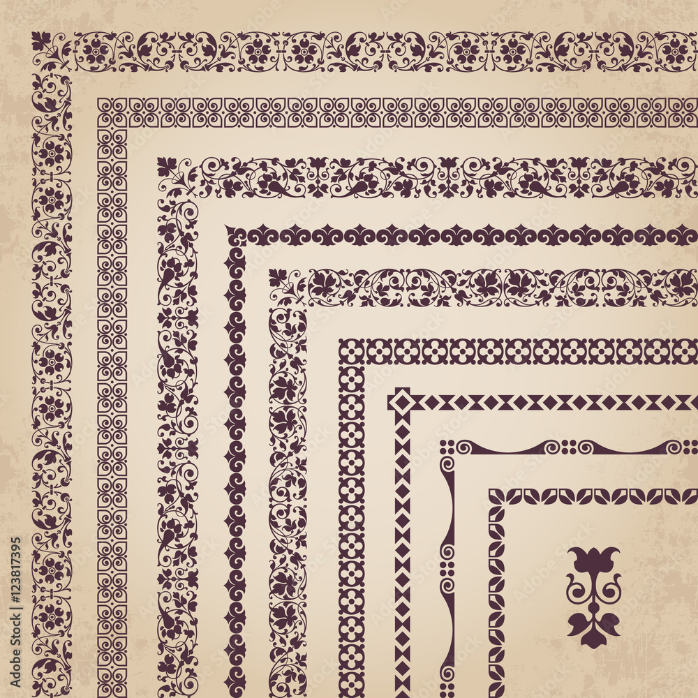 Corner borders and frames - vector set Stock Vector | Adobe Stock
